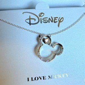 Disney | Jewelry | Nwt Disneys Mickey Mouse Twotone Crystal Head ...